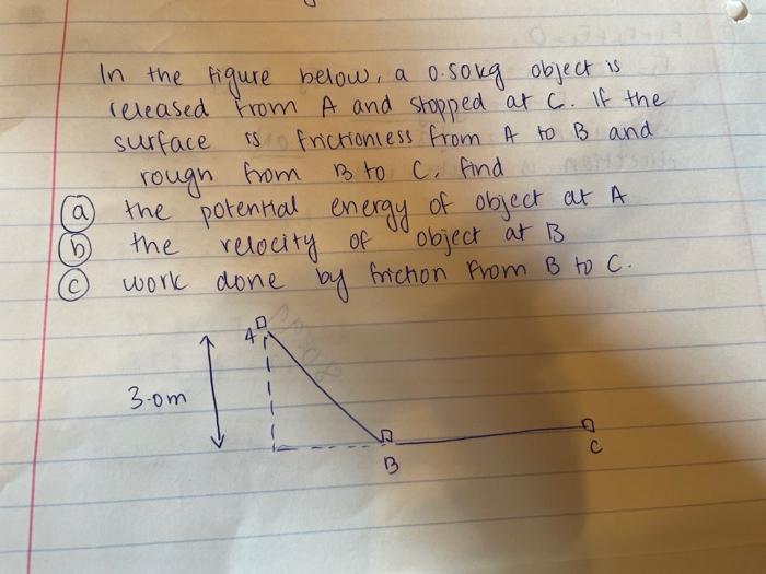 Solved In the figure below, a 0.50kg object is released from | Chegg.com