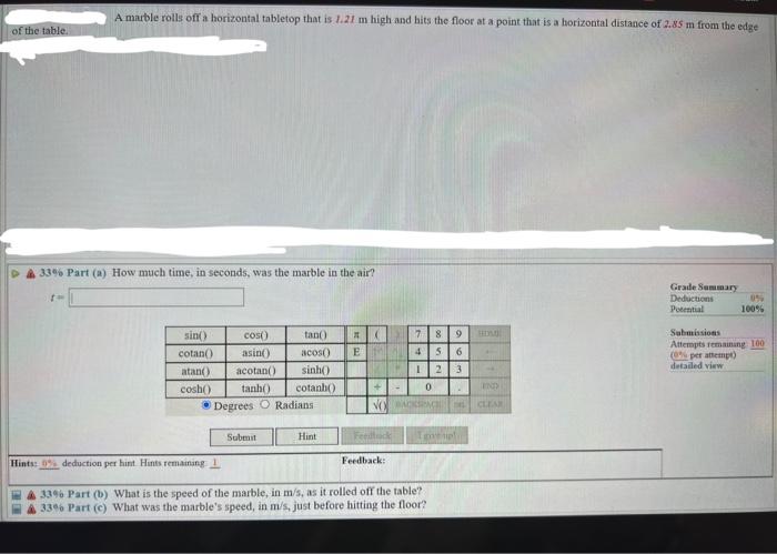Solved 33% Part (a) How much time, in seconds, was the | Chegg.com