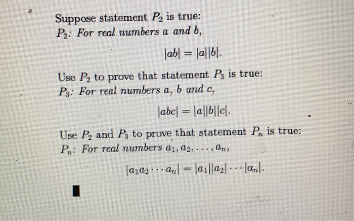 Solved Suppose statement P, is true: P2: For real numbers a | Chegg.com