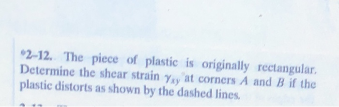 Solved 2-12. The piece of plastic is originally rectangular, | Chegg.com