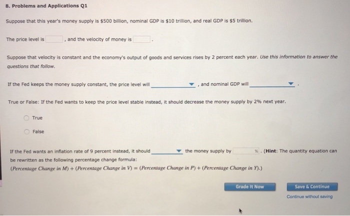 Solved 8. Problems and Applications Q1 Suppose that this | Chegg.com