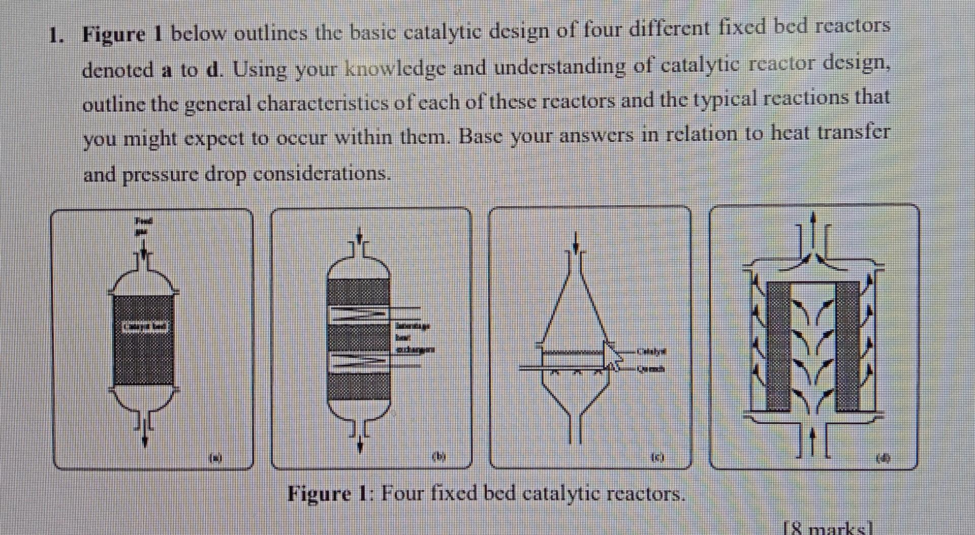 Solved 1. Figure 1 below outlines the basic catalytic design | Chegg.com