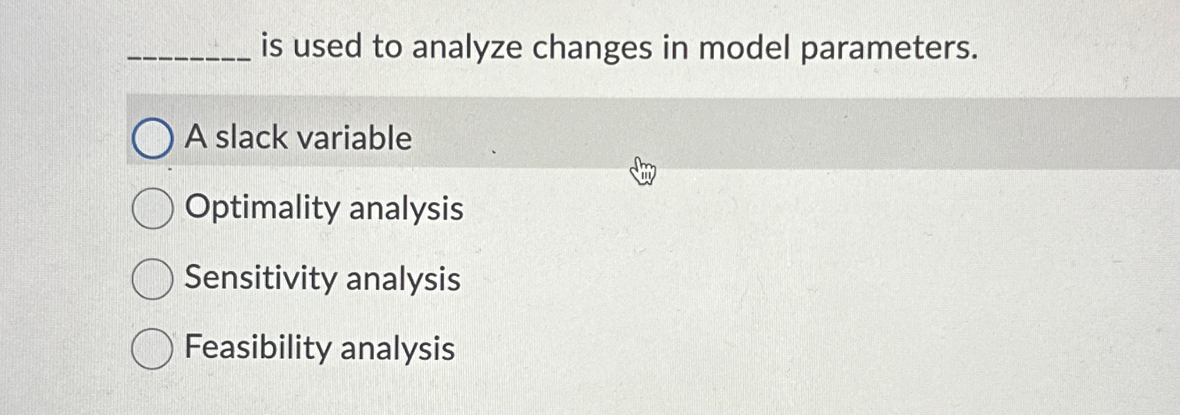 Solved is used to analyze changes in model parameters.A | Chegg.com