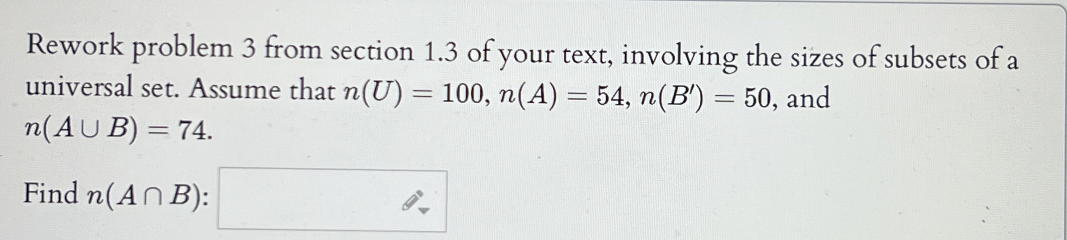 Solved Rework problem 3 ﻿from section 1.3 ﻿of your text, | Chegg.com