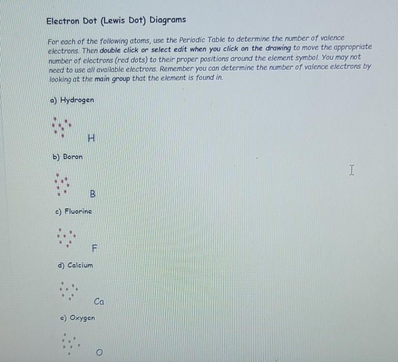 Solved Electron Dot (Lewis Dot) Diagrams For each of the | Chegg.com