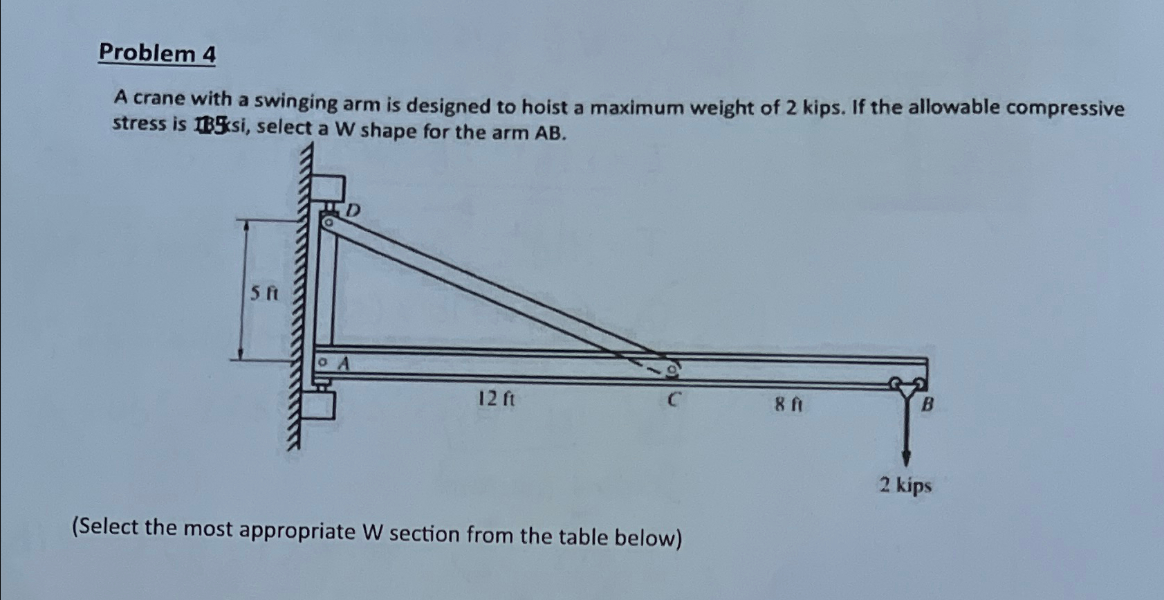 Solved Problem 4A crane with a swinging arm is designed to | Chegg.com