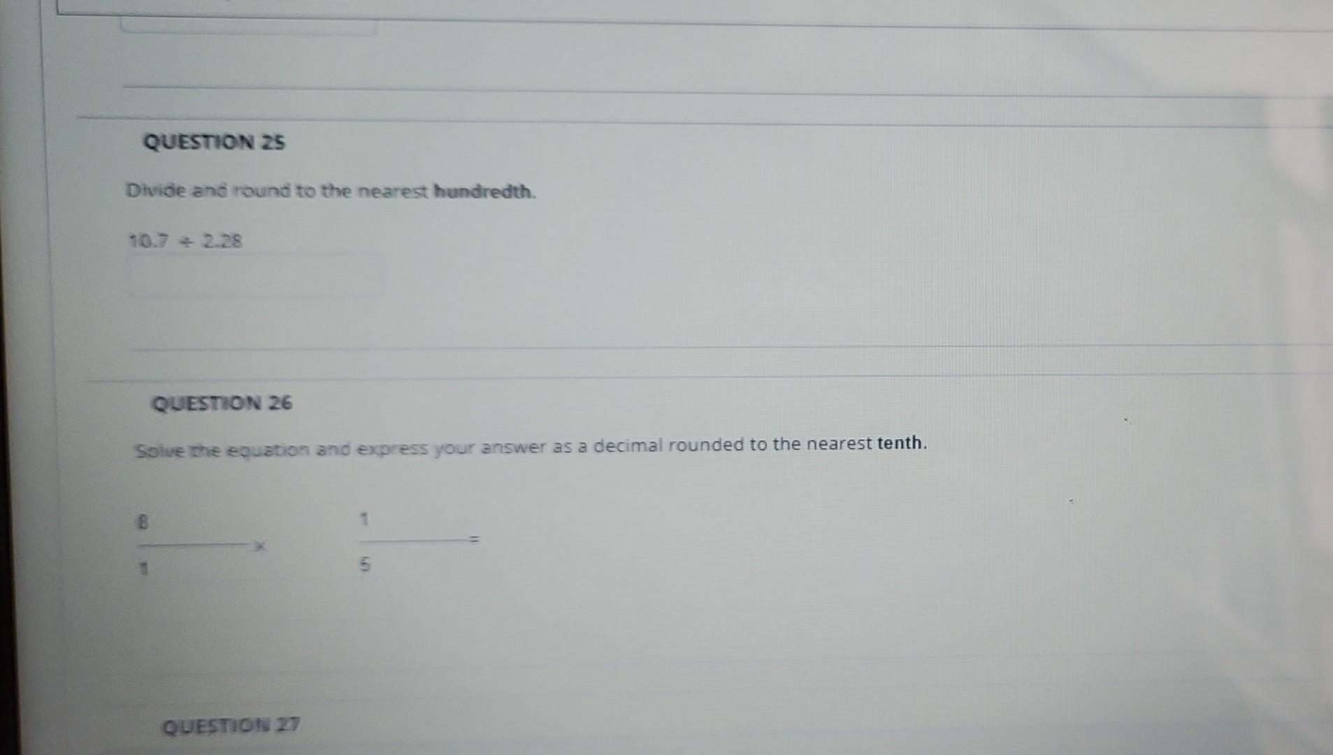 Solved Divide and round to the nearest hundredth. 10.7÷2.28 | Chegg.com