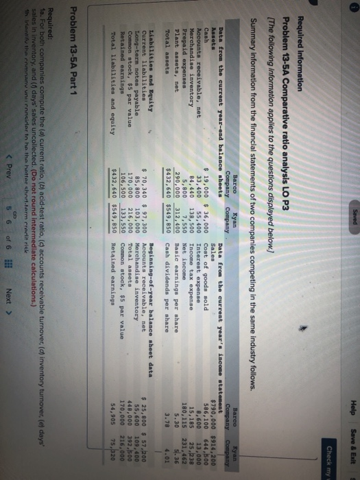 Solved Saved Help Save & Exit Check my Required Information | Chegg.com
