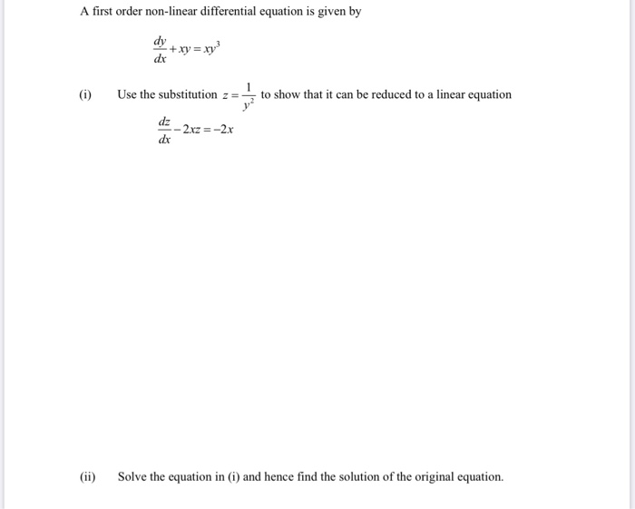 Solved A first order non-linear differential equation is | Chegg.com