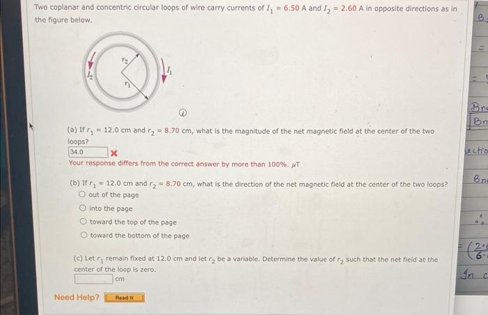 Solved Two coplanar and concentric circular loops of wire | Chegg.com