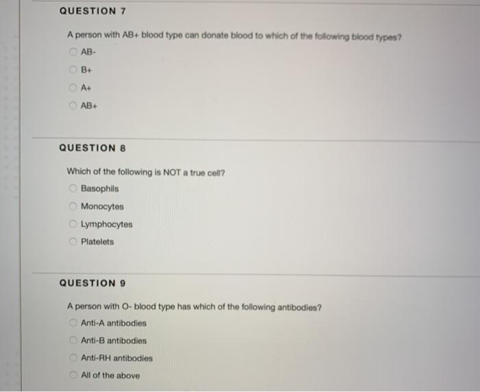 Solved QUESTION 1 All blood cells are created by | Chegg.com