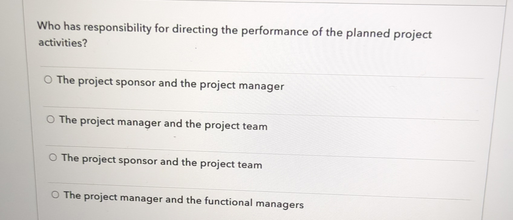 Solved Who has responsibility for directing the performance | Chegg.com