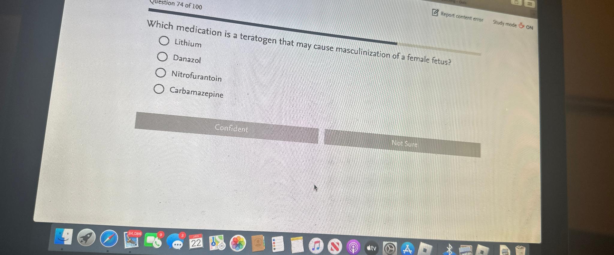 Solved Question 74 ﻿of 100Report content error Study mode 8 | Chegg.com