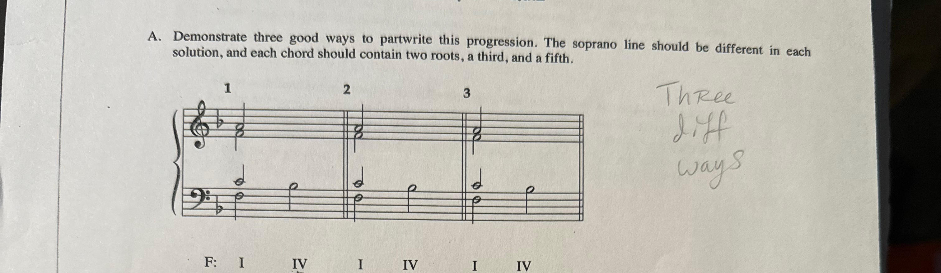 Solved A. ﻿Demonstrate three good ways to partwrite this | Chegg.com