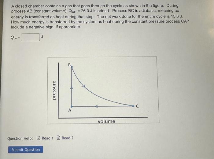 [Solved]: physics with calculus A closed chamber contains a