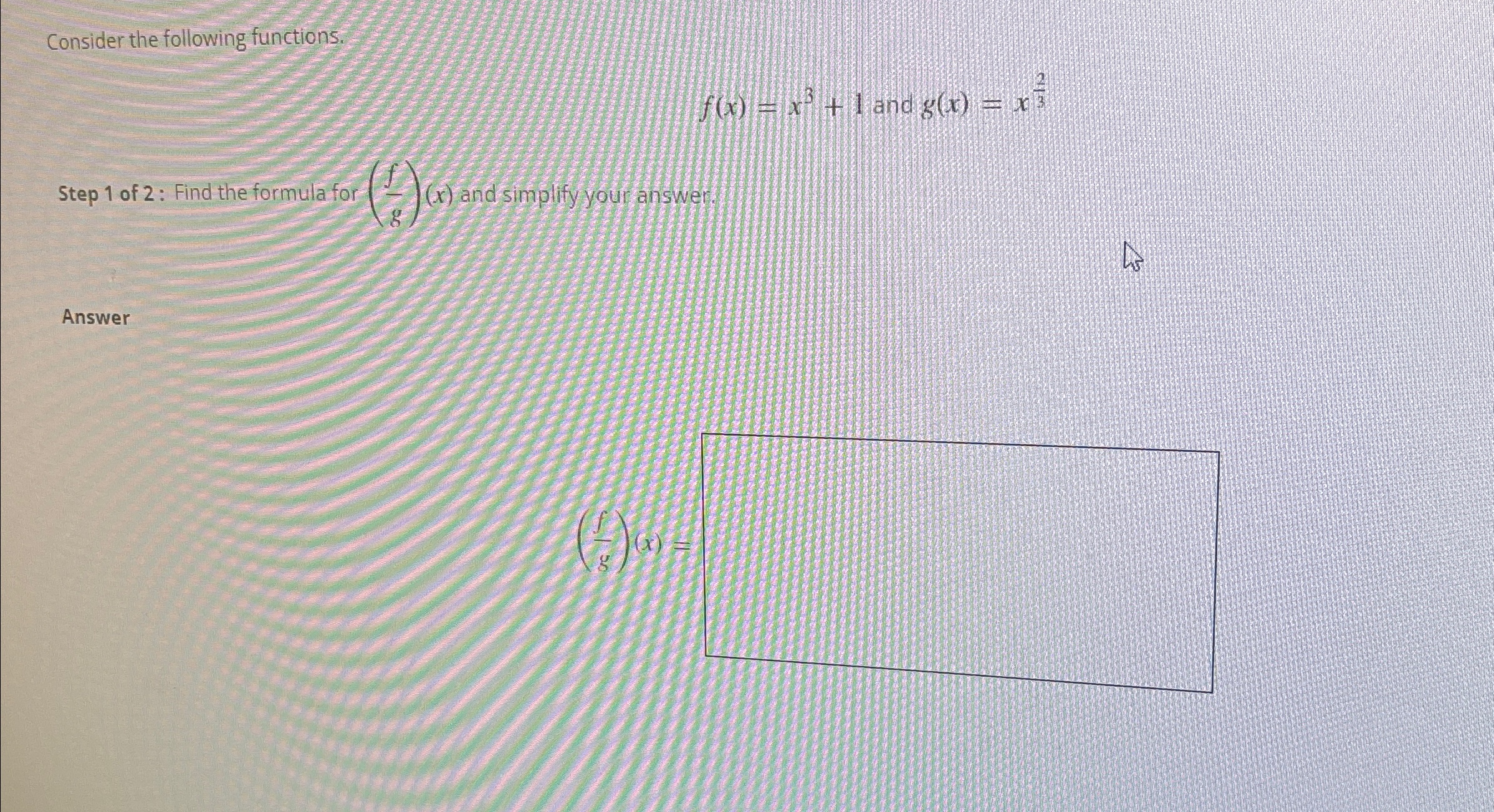Solved Consider the following functions.f(x)=x3+1 ﻿and | Chegg.com
