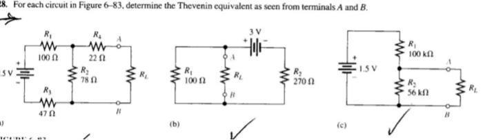 Solved For each circuit in Figure 6-83, determine the | Chegg.com