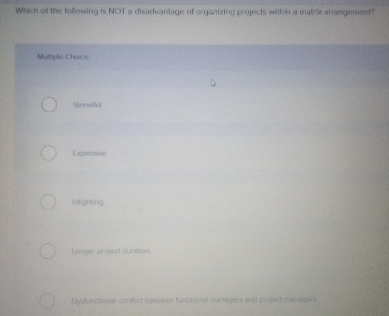 Solved Which of the following is NOT a disadvantage of | Chegg.com