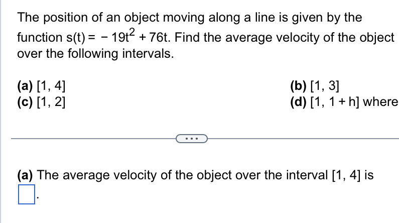 Solved The Position Of An Object Moving Along A Line Is