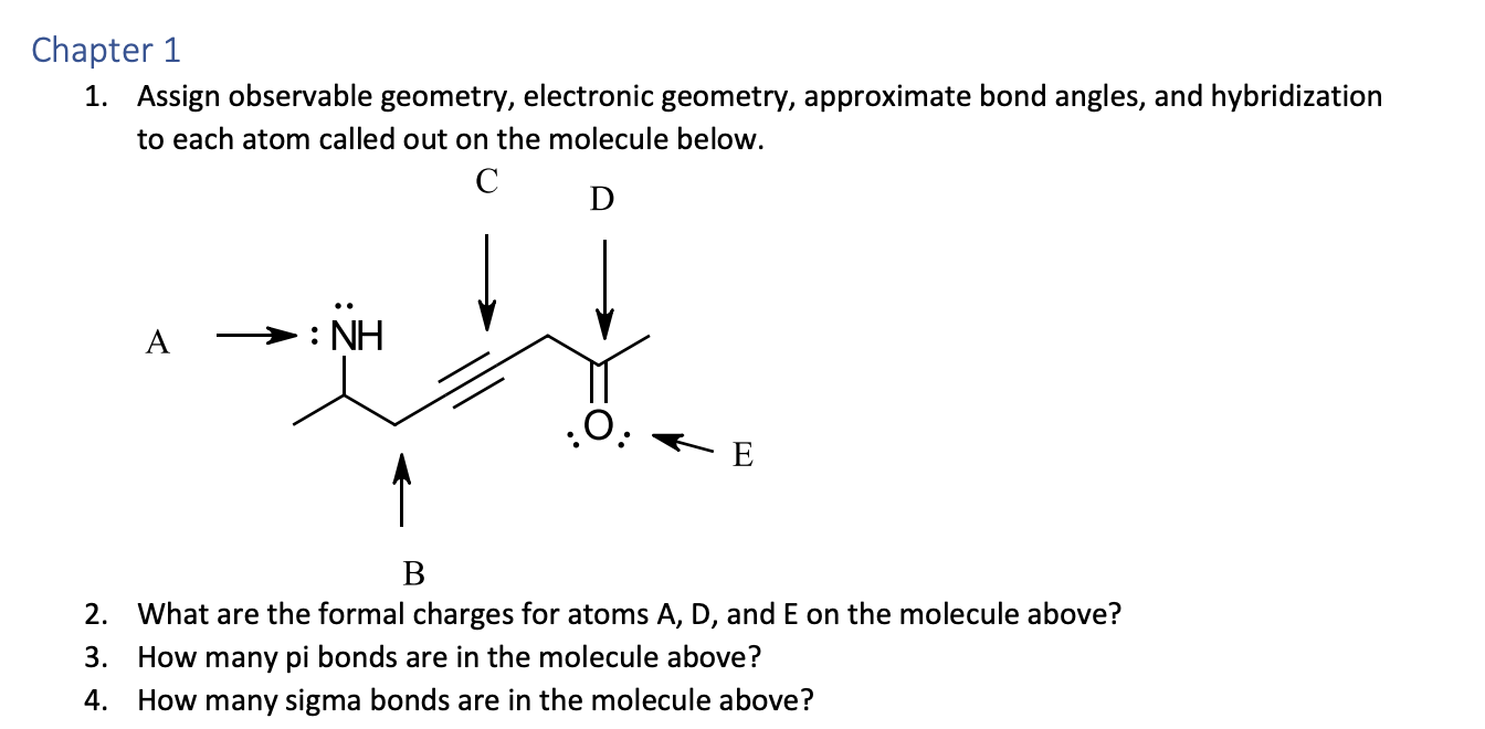 Solved - ﻿Assign observable geometry, electronic geometry, | Chegg.com
