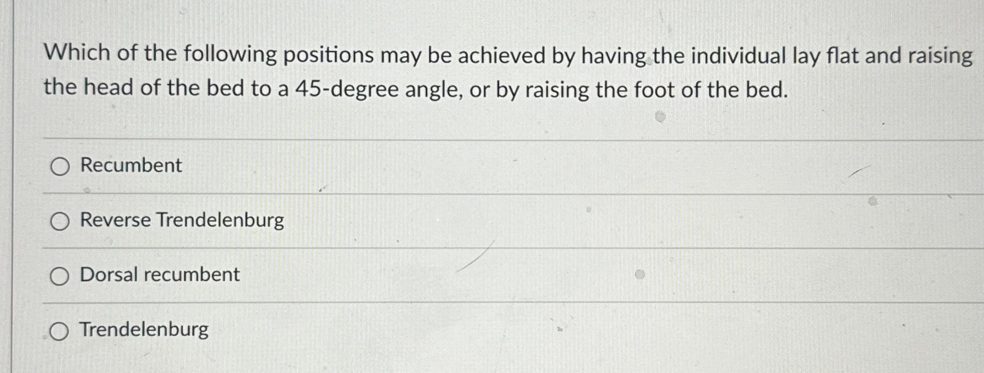 Solved Which of the following positions may be achieved by | Chegg.com