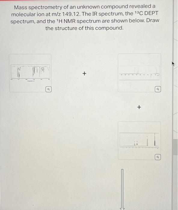 Solved Mass spectrometry of an unknown compound revealed a | Chegg.com