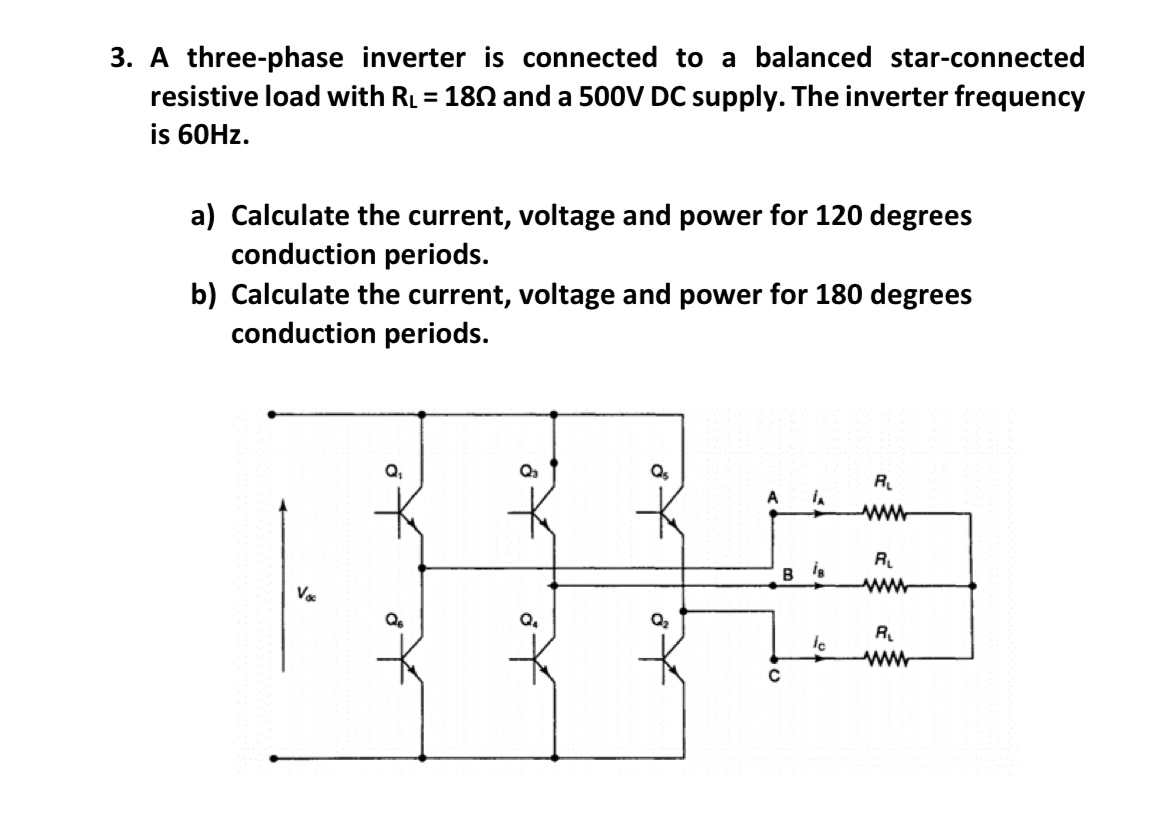 Solved A three-phase inverter is connected to a balanced | Chegg.com