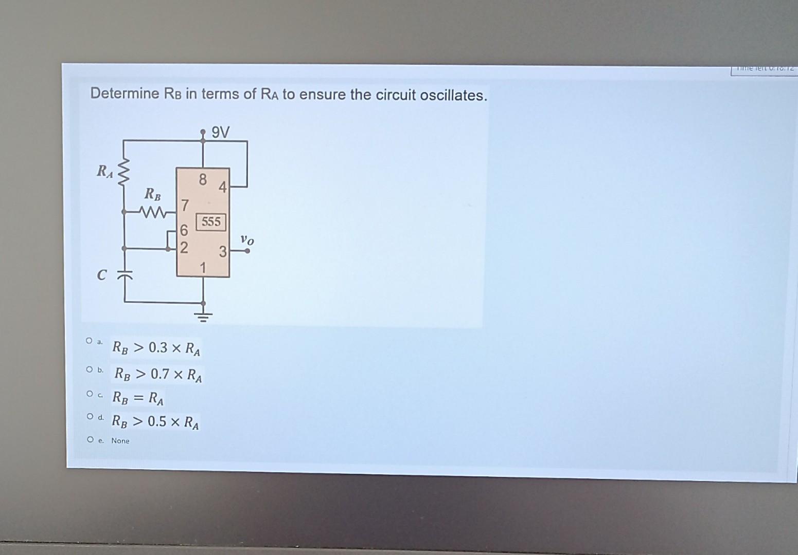 Solved Determine RB in terms of RA to ensure the circuit | Chegg.com