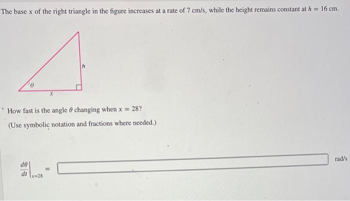 [Solved]: The base x of the right triangle in the figure in