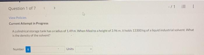 Solved Current Attempt in Progress A cylindrical storage | Chegg.com