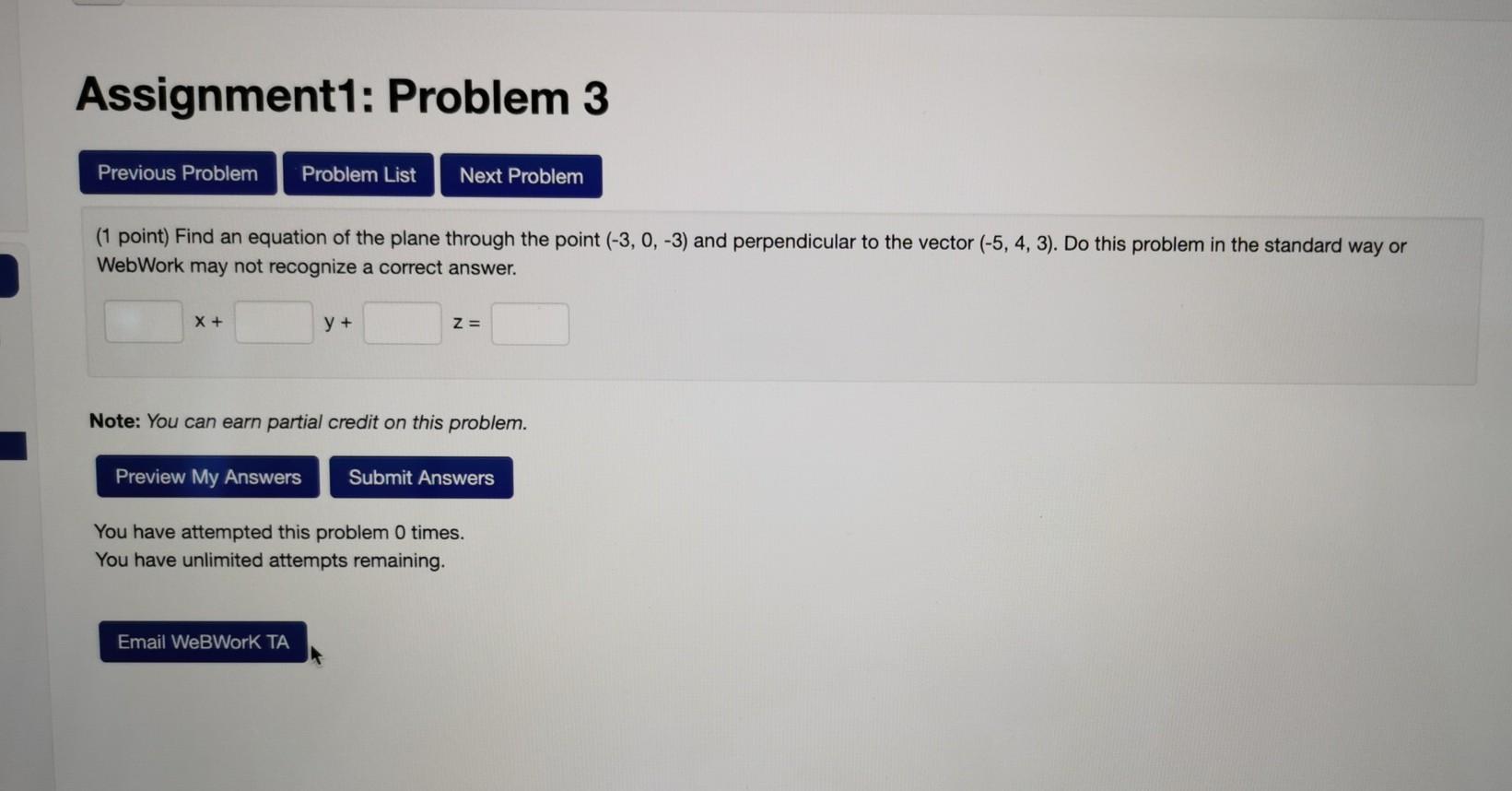 Solved Assignment1: Problem 3 Previous Problem Problem List | Chegg.com