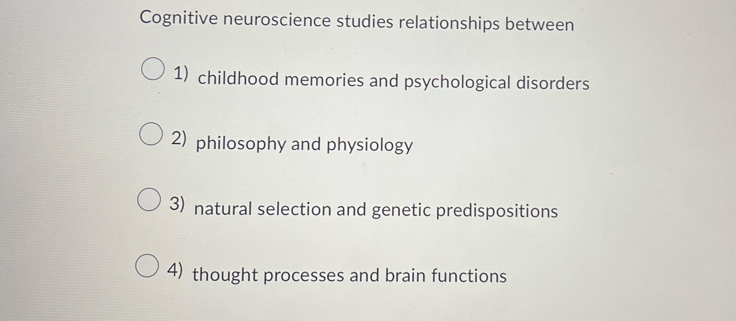 Solved Cognitive neuroscience studies relationships | Chegg.com