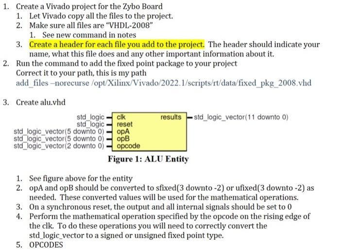Solved I need code for the ALU and also the test bench. Make | Chegg.com