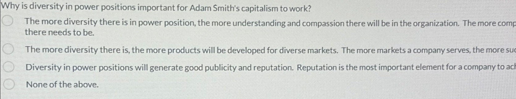 Solved Why is diversity in power positions important for | Chegg.com