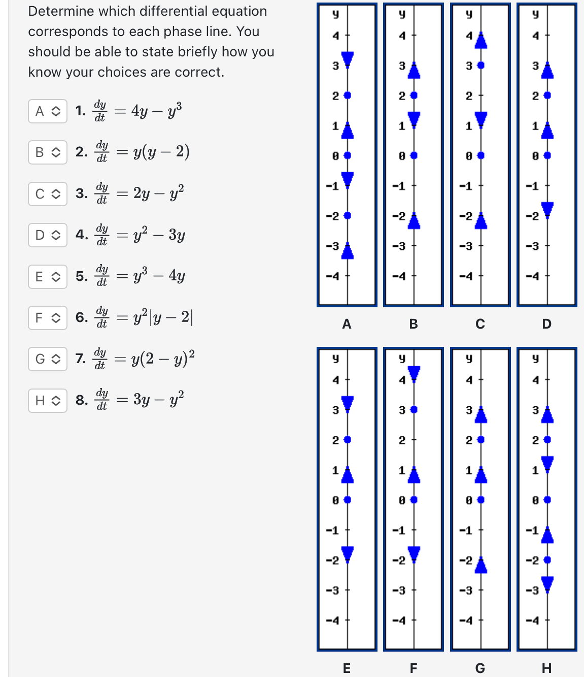 Solved Determine which differential equation corresponds to | Chegg.com