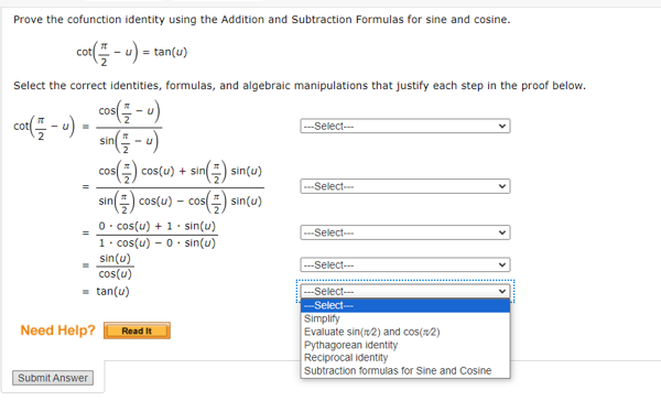 Solved Prove the cofunction identity using the Addition and | Chegg.com