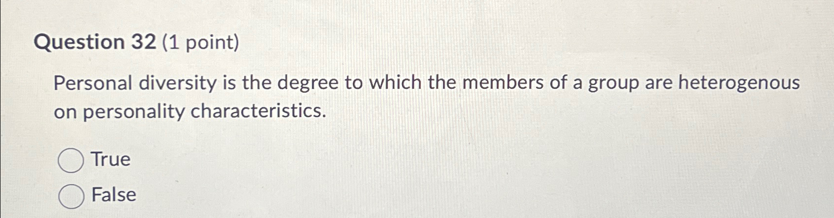 Solved Question 32 (1 ﻿point)Personal diversity is the | Chegg.com