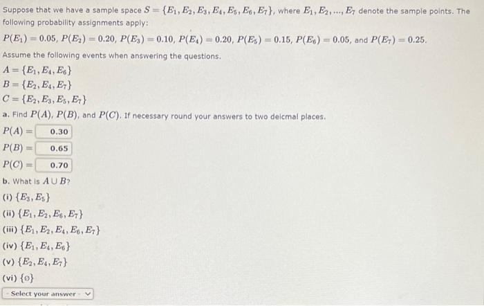 Solved Suppose that we have a sample space | Chegg.com