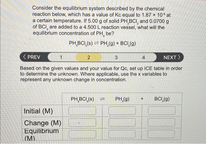 Solved Consider the equilibrium system described by the | Chegg.com
