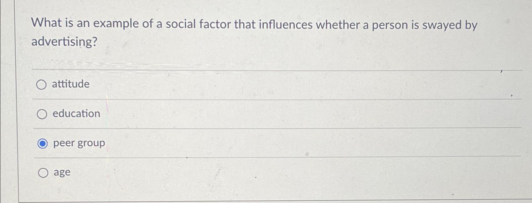 Solved What is an example of a social factor that influences | Chegg.com