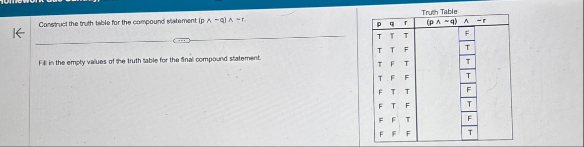 Solved Construct the truth table for the compound statement | Chegg.com