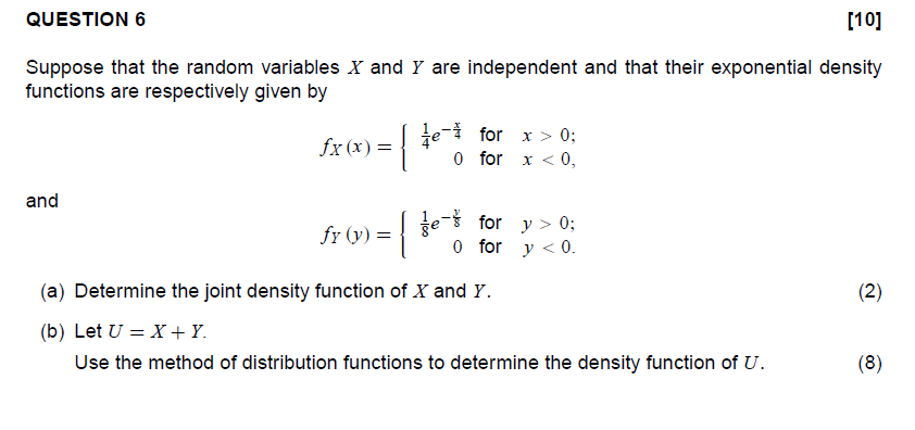 Solved QUESTION 6Suppose that the random variables x and Y | Chegg.com Solved QUESTION 6Suppose that the random variables x and Y | Chegg.com