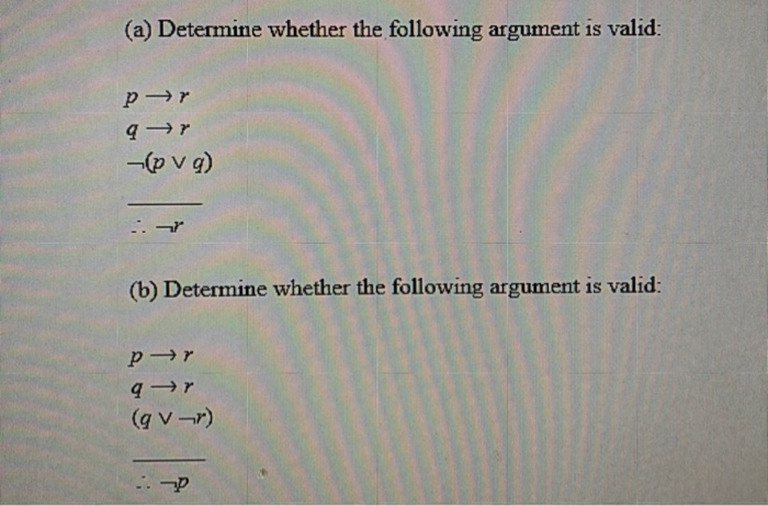 Solved (a) Determine whether the following argument is | Chegg.com