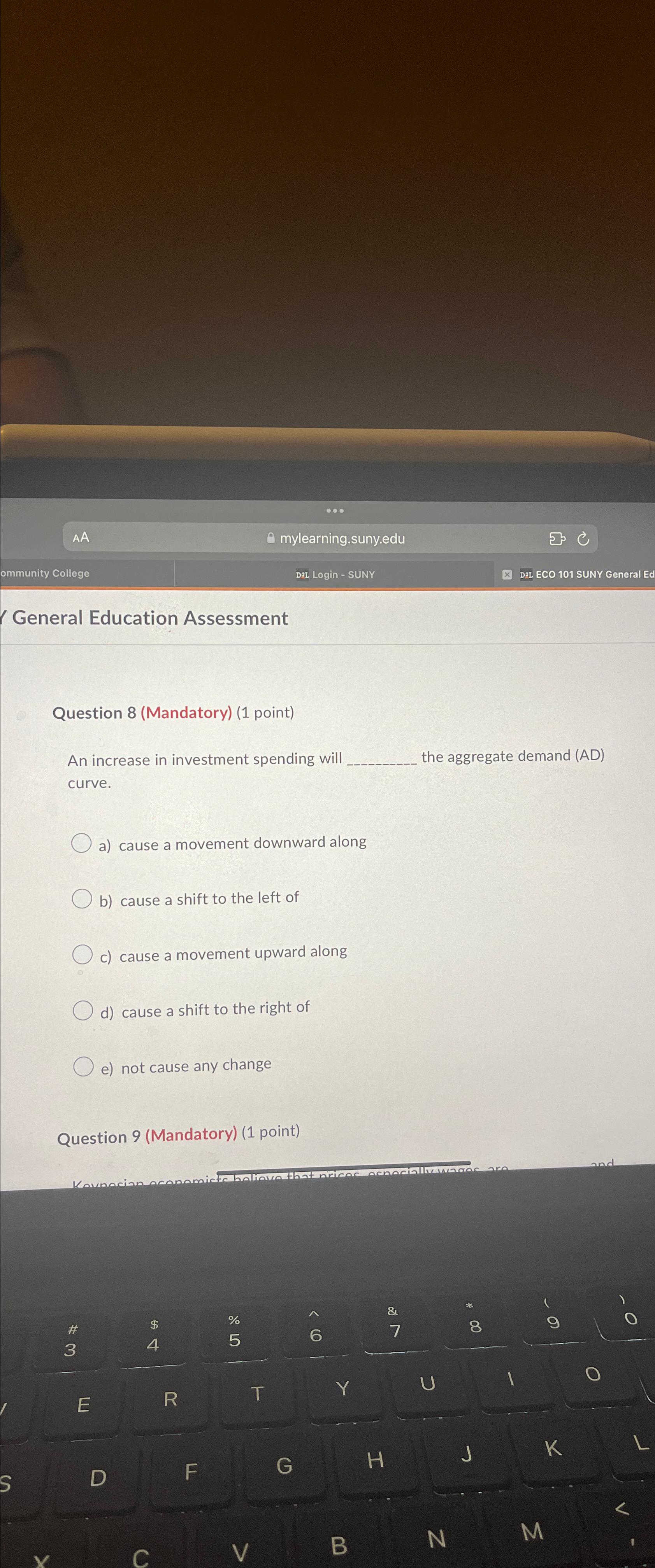 Solved Question 8 (Mandatory) (1 ﻿point)An increase in | Chegg.com