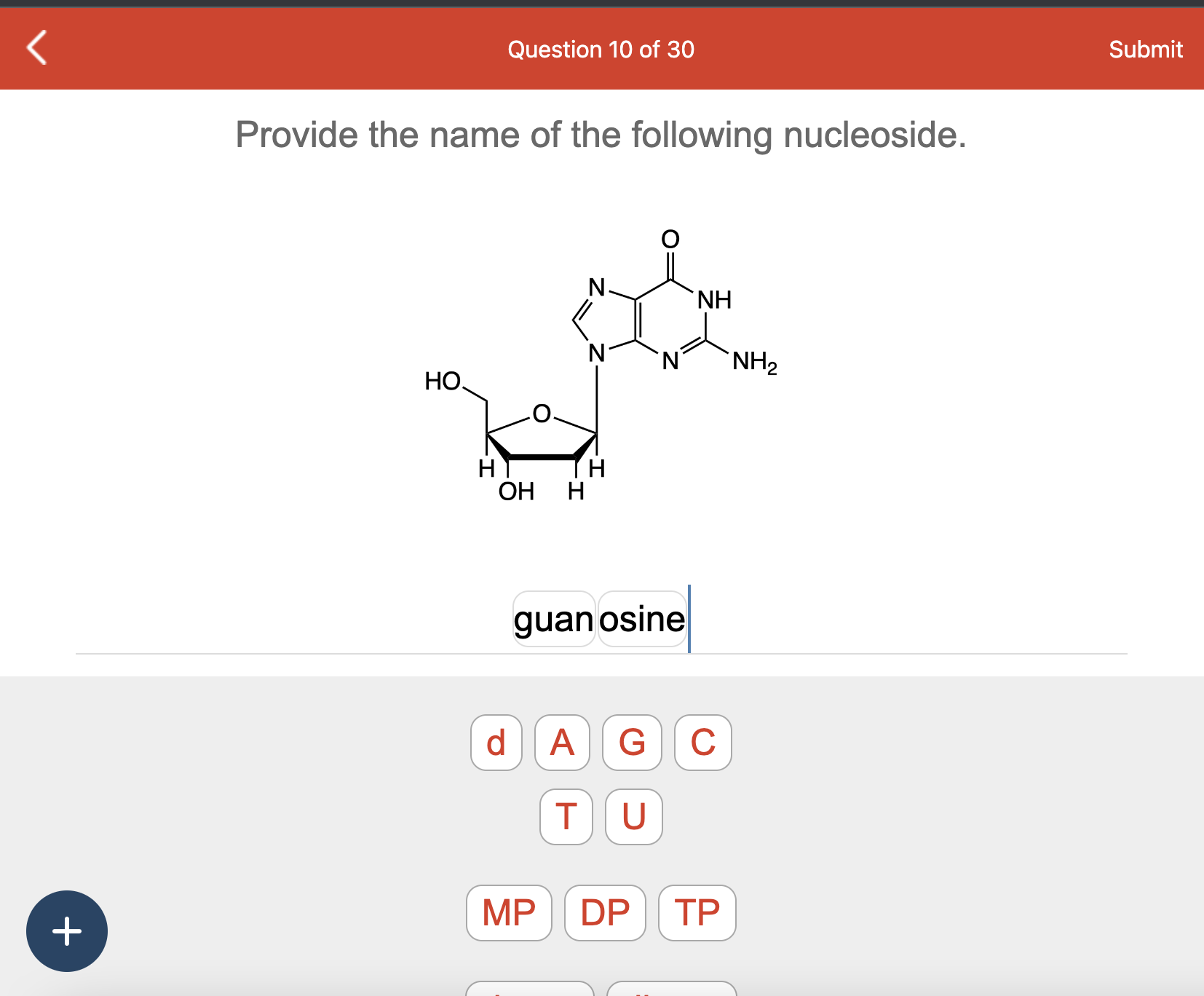 Solved Provide the name of the following nucleoside. | Chegg.com