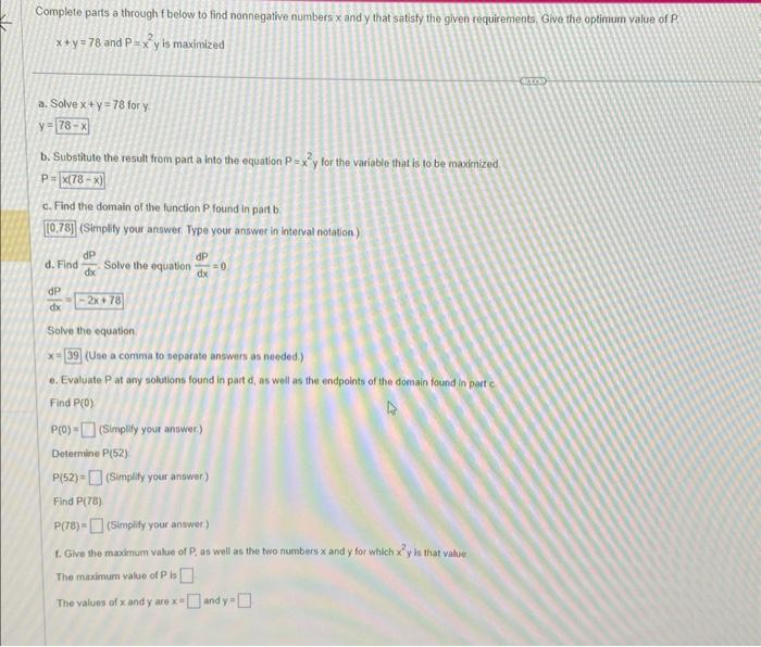 Solved Complete parts a through f below to find nonnegative | Chegg.com