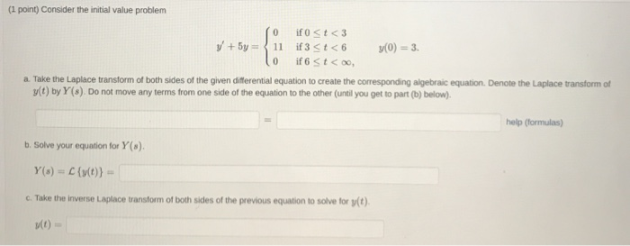 Solved 0 (1 point) Consider the initial value problem ifo St | Chegg.com