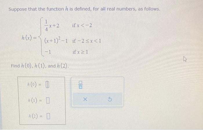 Solved Suppose that the function h is defined, for all real | Chegg.com