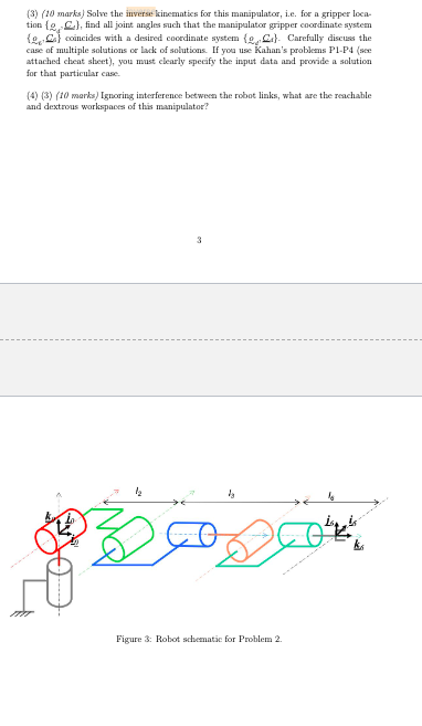 (3) (10 ﻿marks) ﻿Solve the inverse kinematics for | Chegg.com