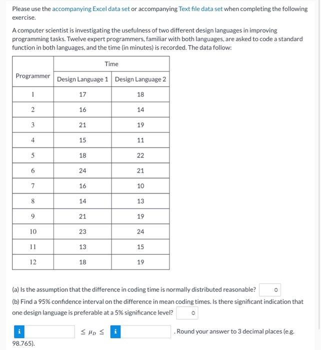 Solved Please use the accompanying Excel data set or | Chegg.com